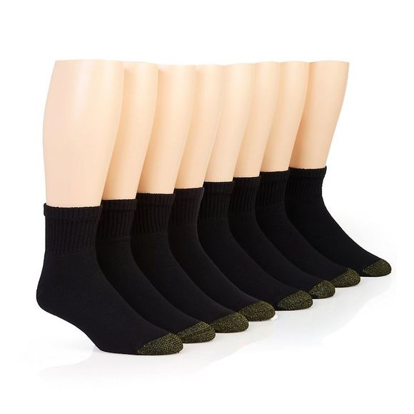 Gold Toe | Underwear & Socks | Gold Toe Cushioned Cotton Quarter Socks 8 Pack Black 656pb | Poshmark